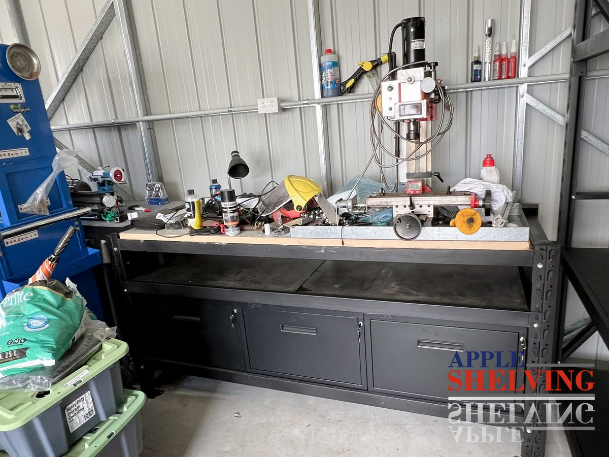 2m Steel Workbench with 3 Drawers – Compact, Modular & Heavy-Duty ...