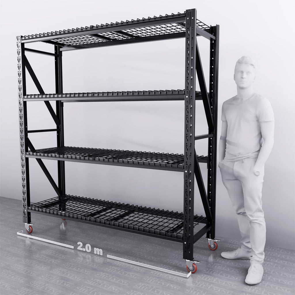Wire Shelving 2m*2m*0.6m Heavy-Duty Garage Warehouse Office Metal ...