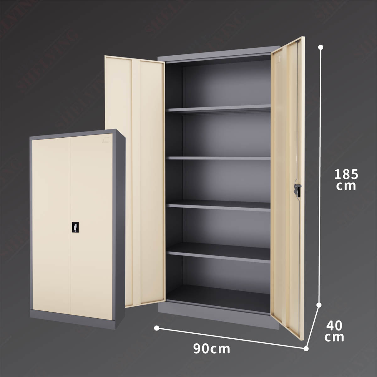Steel Lockable 2-Door Storage Cabinet – Adjustable Shelves & 30kg Load ...