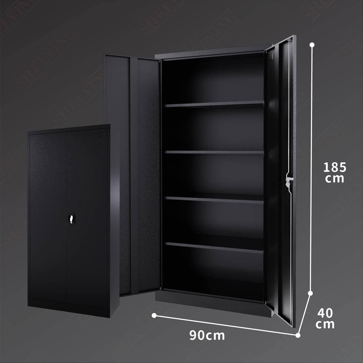 Steel Lockable 2-Door Storage Cabinet – Adjustable Shelves & 30kg Load ...