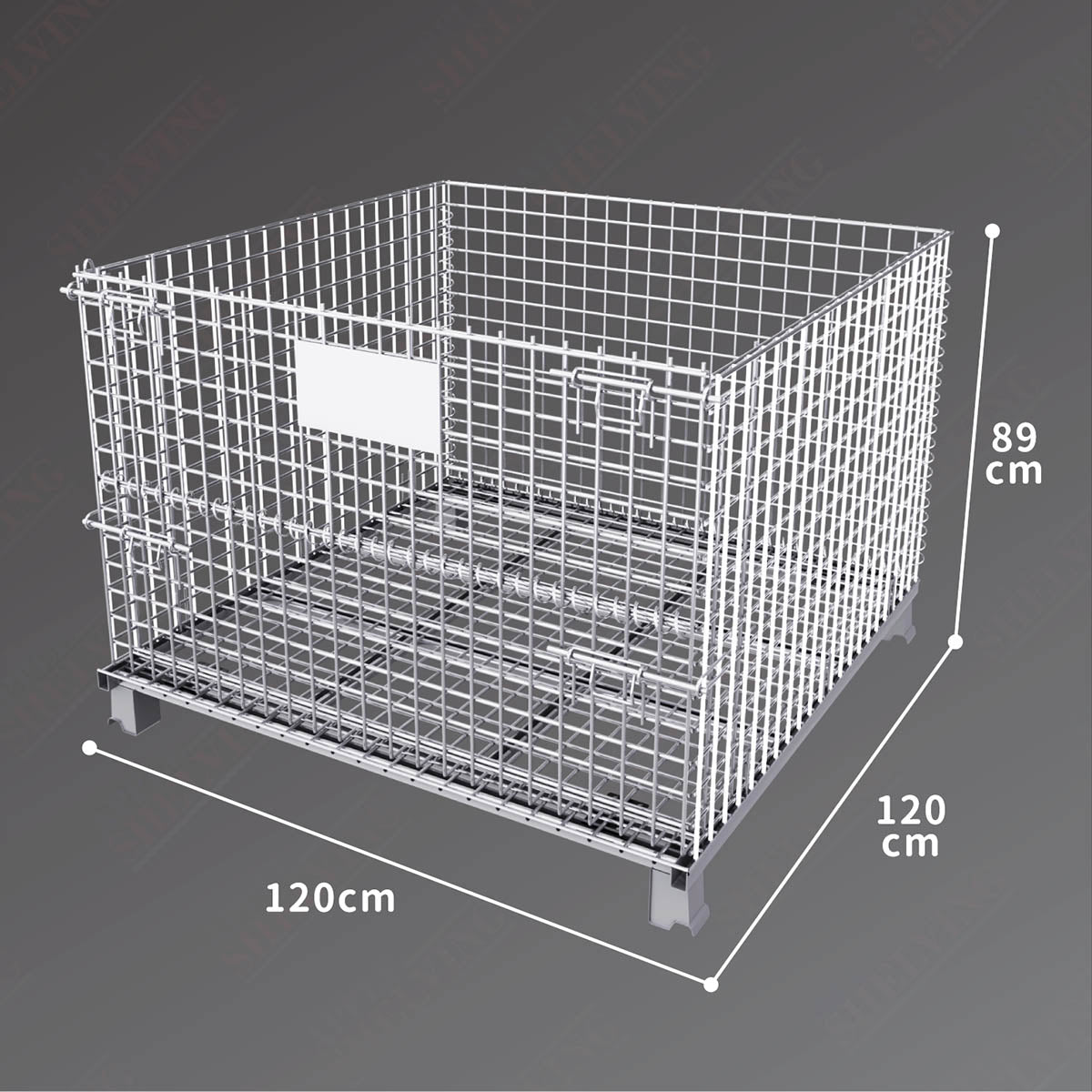 1.2×1.2×0.89m Stackable Wire Stillage Cage – 800kg Load, Foldable with ...