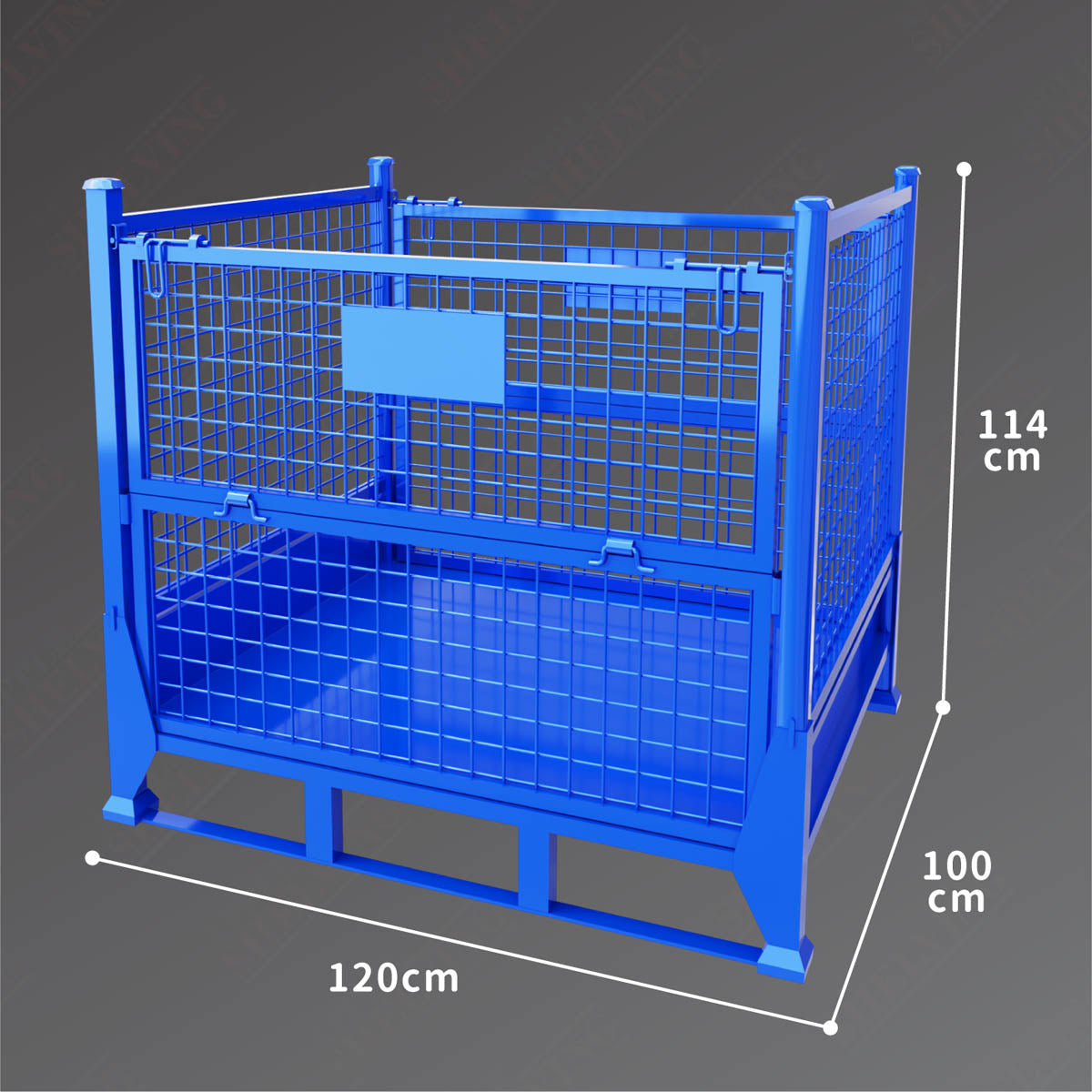 1.2*1.0*1.14m Blue Metal Stillage Cage – 700kg Stackable Foldable ...