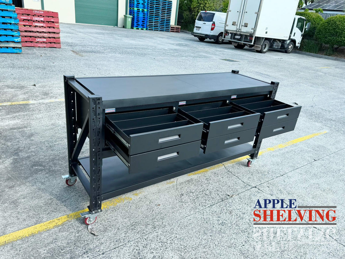 2m Steel Workbench with 6 Drawers – Heavy-Duty, Modular Storage for ...