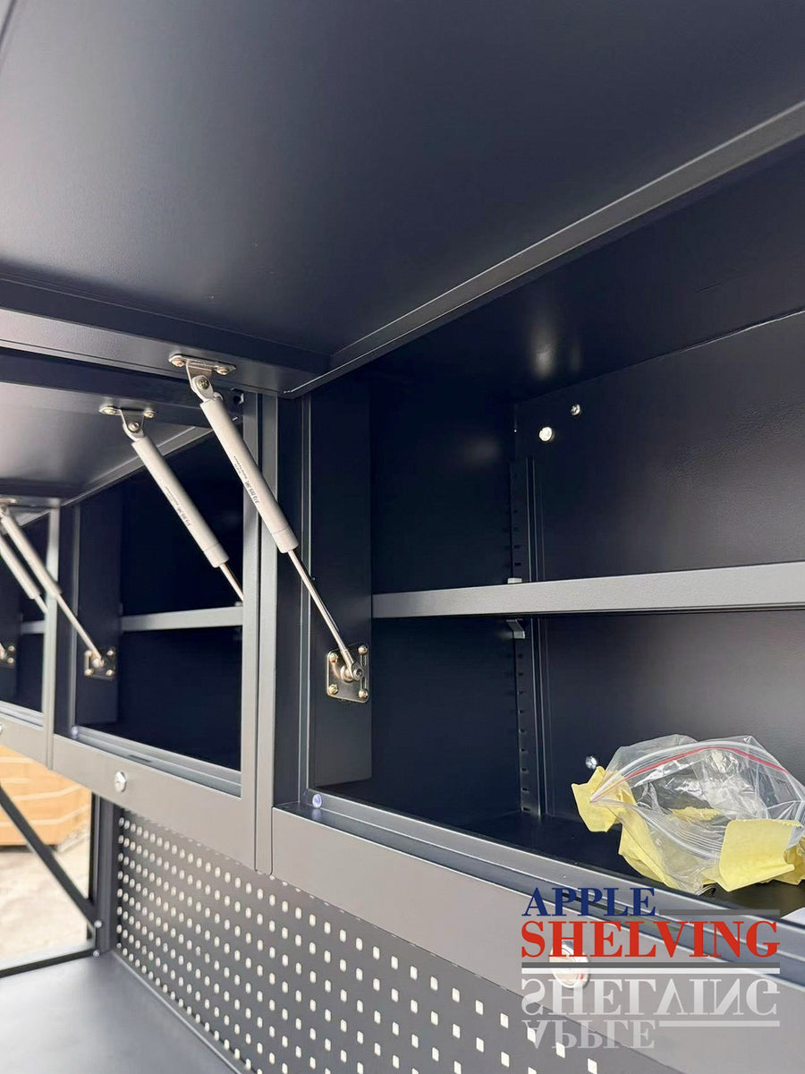 2-Shelf Lockable Upper Cabinet – Fits Heavy-Duty Shelving, 61cm Steel ...